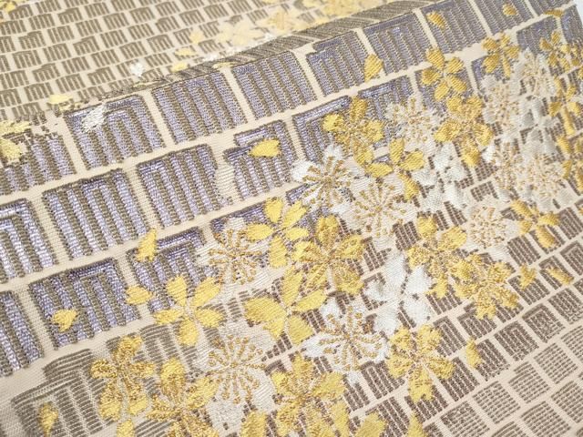 平和屋着物□極上 創業280年 誉田屋源兵衛 六通柄袋帯 金華山箔綴織