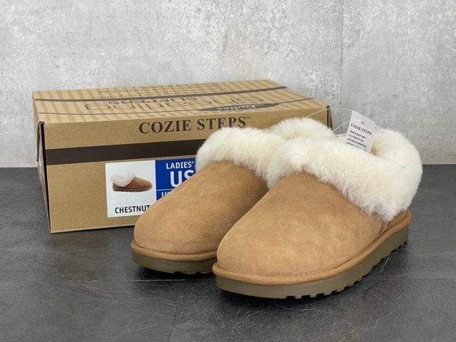 新品タグ付き コージーステップ レディース スリッパ サイズ24cm チェスナット Cozie Steps Ladies Shearling ...