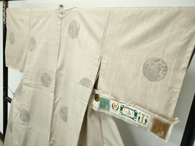 平和屋本店□極上 本場結城紬 重要無形文化財 奥順 モロ入り 100亀甲