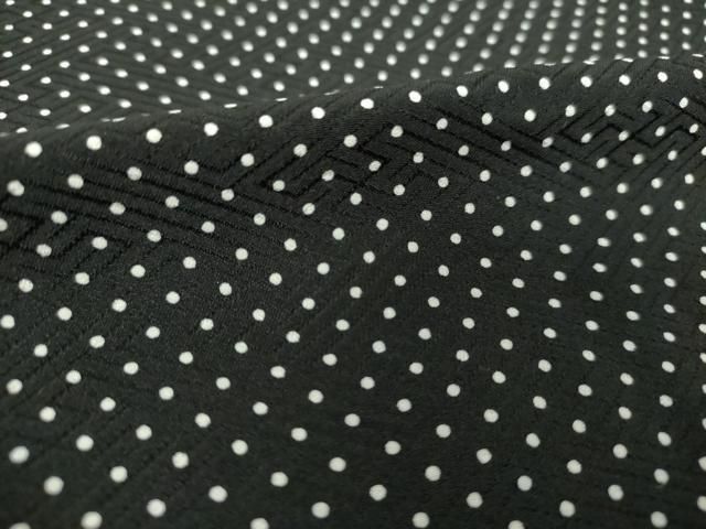 平和屋着物○極上 銀座もとじ 訪問着 紀裳苑 黒白水玉 黒地 反端・た