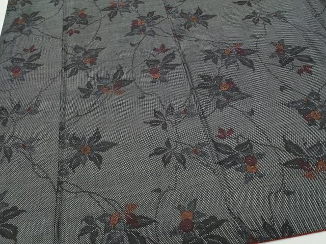 平和屋着物○本場大島紬 9マルキ 枝花文 正絹 逸品 CAAW3996vf