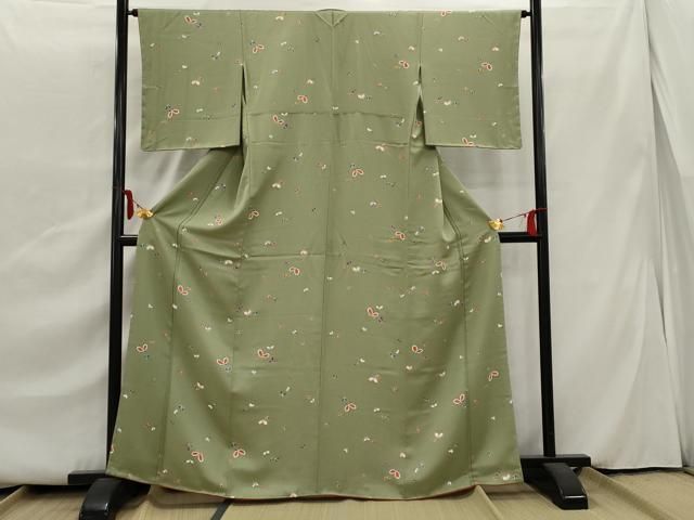 平和屋着物▽小紋 単衣 花間道 洗える着物 AAAZ9461fy