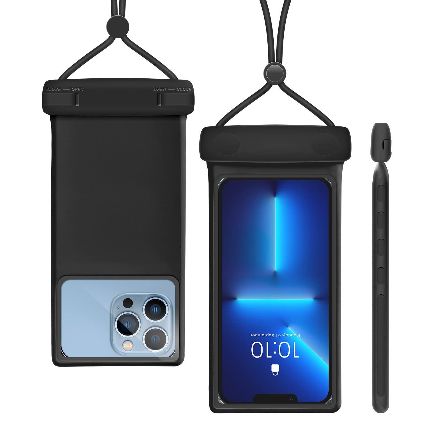 【数量限定】ユニバーサル スマホ お風呂 防水ケースすとらっぷ 首かけ ip8x 完全防水 水中ショットダイビングビーチ携帯 スマホ 防水袋 ...