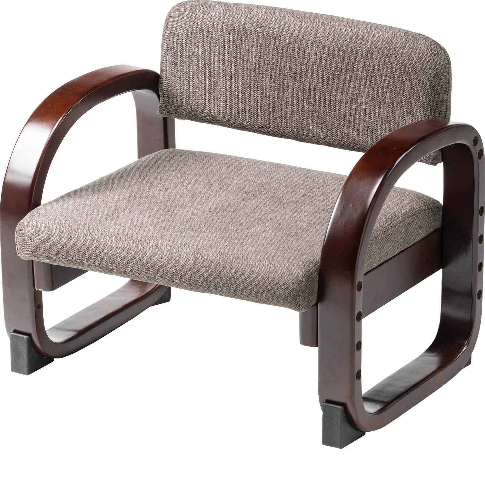 イーサプライ 高座椅子 コンパクト ロータイプ 肘掛け 立ち上がり 高さ調整3段階 布張り 和室 座敷 高齢者 ファブリック ブラウン EEX-CHSN03BR - メルカリ