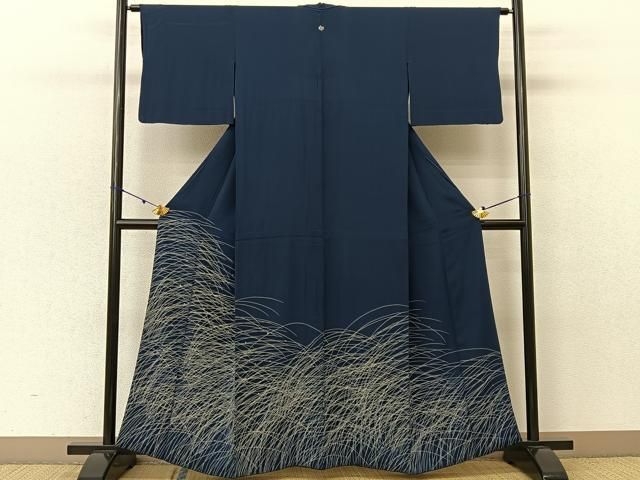 平和屋着物□上質な色無地 絵皿地紋 伽羅色 正絹 逸品 未