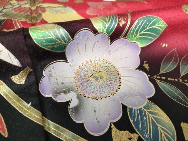 平和屋本店□極上 振袖 辻が花 絞り 暈し染め 銀通し地 逸品 CYAA2273s5