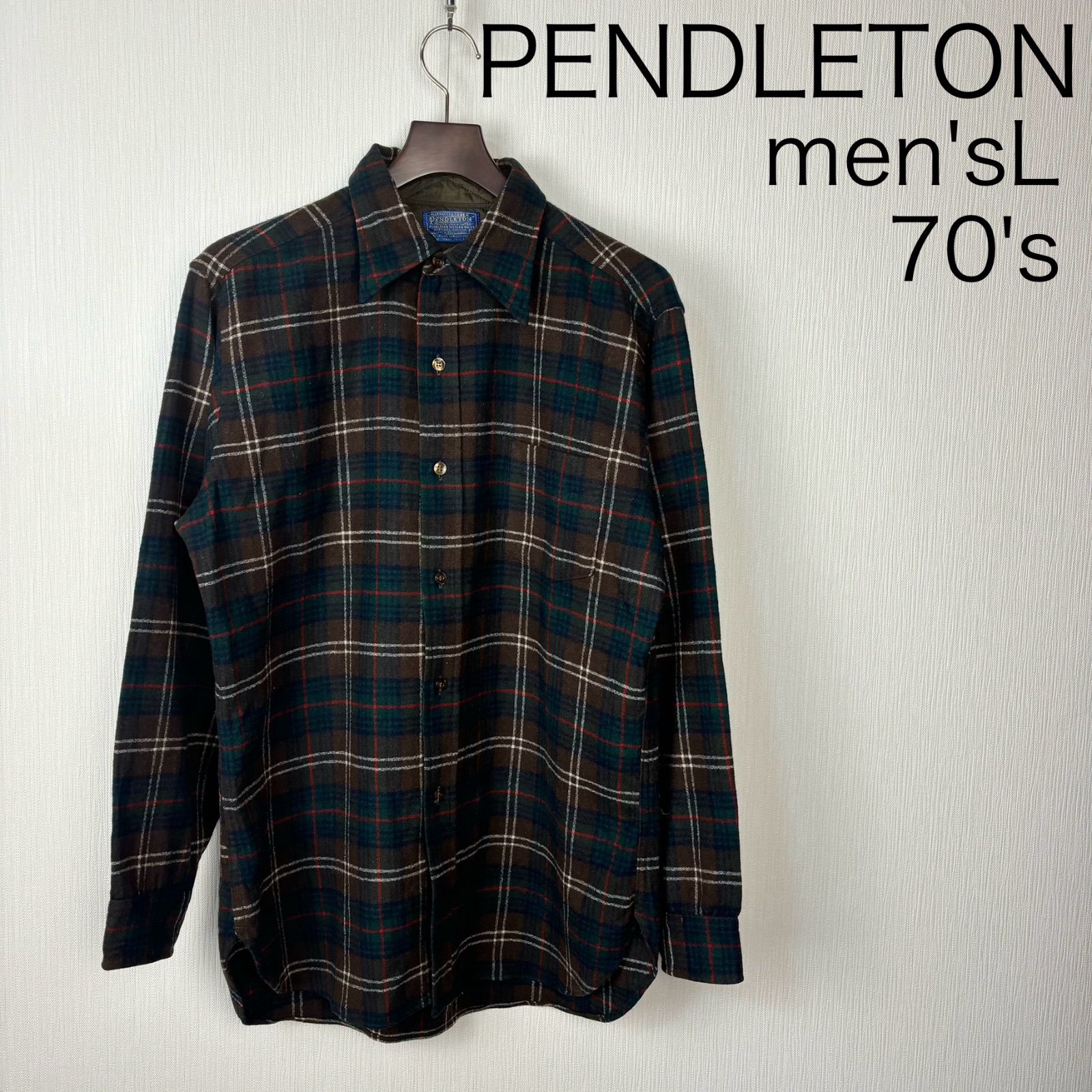 PENDLETON 70's made in USA ウールシャツジャケット メンズL - メルカリ
