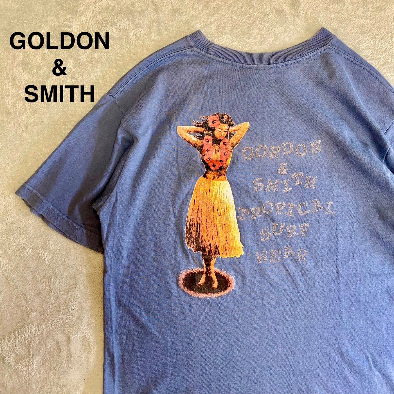 【GOLDON &SMITH】Old Surf G&S グラフィック tシャツ 半袖カットソー クルーネック フラガール プリントT ...