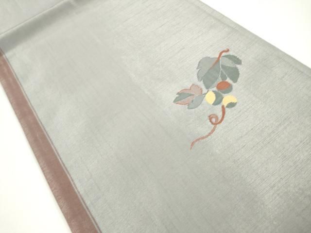 平和屋着物○太鼓柄袋帯 枝花文 金彩 引箔 正絹 逸品 AAAQ7822wj 平和