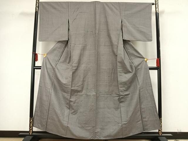平和屋着物▽上質な紬 単衣 雪輪文 正絹 逸品 AAAZ5712jh