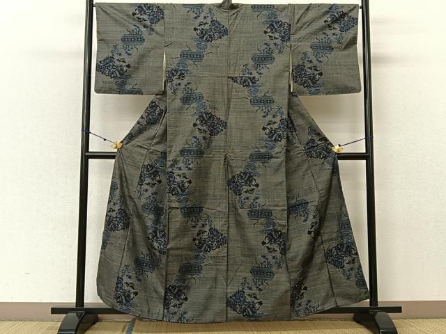 平和屋着物○本場大島紬 150亀甲 松竹梅 正絹 逸品 AAAZ0167zg