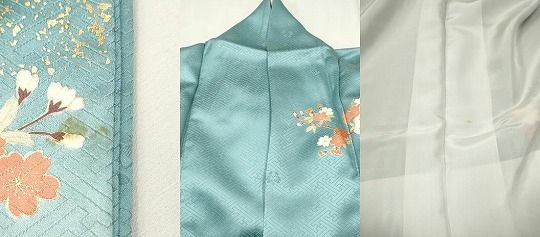 平和屋着物▽訪問着 単衣 手描き 重ね山松シルエット 暈し染め 三越