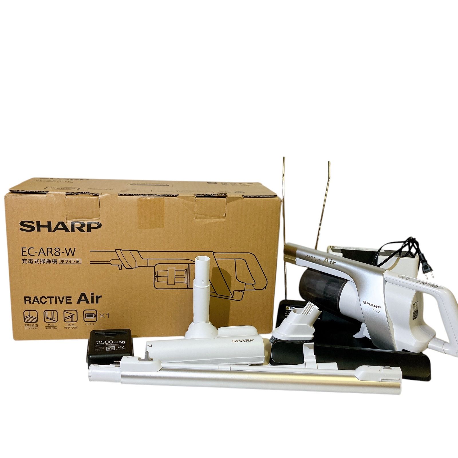 SHARP シャープ EC-AR8-W 掃除機 コードレススティッククリーナー ホワイト アクティブエア搭載 軽量モデル スタミナ運転 大容量バッテリー 急速充電 - メルカリ