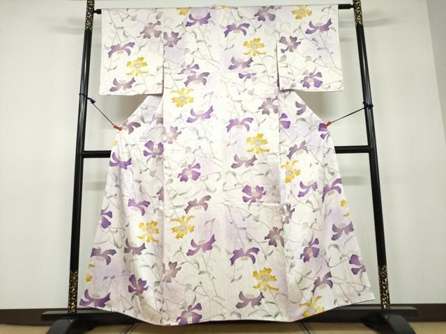 平和屋着物○上質な小紋 型染め 橘 正絹 逸品 AAAZ3748ck