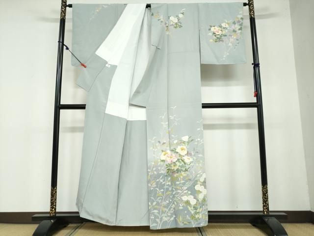 平和屋着物○訪問着 友禅 草花文 暈し染め 正絹 逸品 未使用