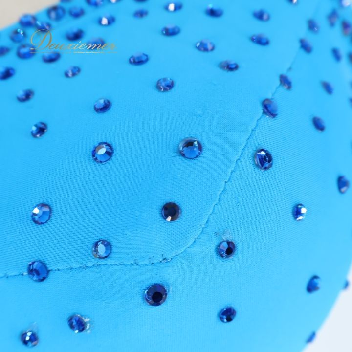 社交ダンス 衣装 チャコット ラテン ラテンドレス イングランド製 クリスアン ワンピース Chacott chrisanne 凛舞 ブルー系 水色 青 フリル レース デモ 競技用 ラテン ...