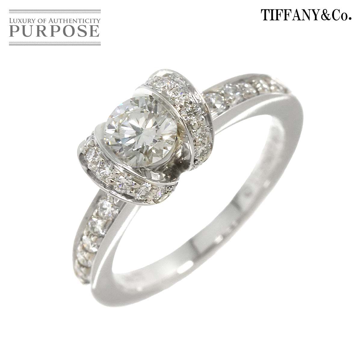 ティファニー TIFFANY&Co. ダイヤ 0.38ct H/VS1/EX 6号 リング Pt プラチナ 指輪 リボン Ring【鑑定書付き】 90213042 - メルカリ