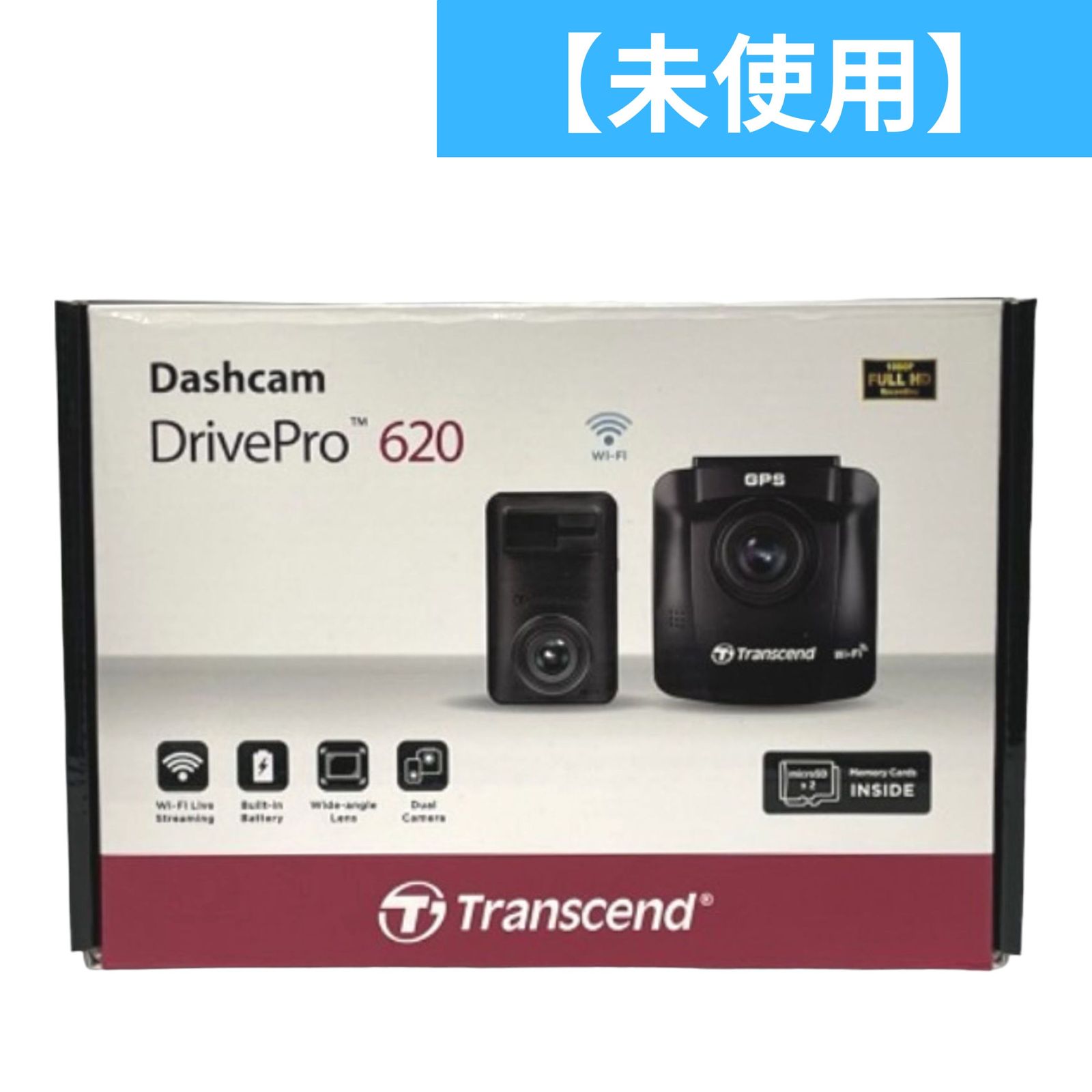 Transcend デュアルカメラドライブレコーダー DrivePro 620 TS-DP620A-32G 【 未使用(S)】 - メルカリ