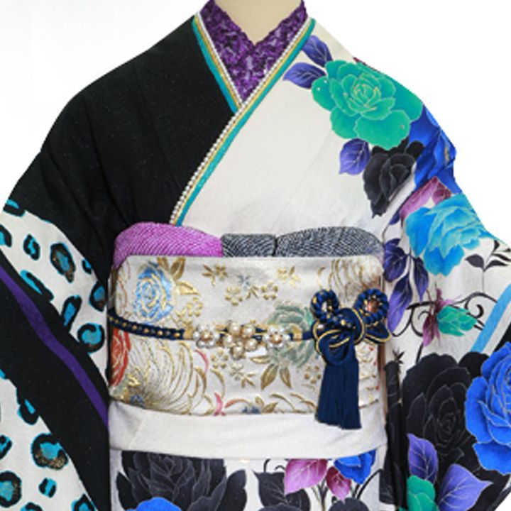 振袖セット 美品 白×紫 華やか クール かっこいい 個性的 成人式 振袖セット 美品 白×紫 華やか クール かっこいい 個性的 成人式