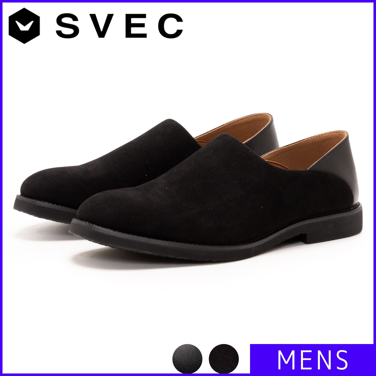 【新品】 スリッポン メンズ SVEC シュベック ブラックスエード 黒 2way バブーシュ かかとが踏める ビジネスシューズ スニーカー 軽量 おしゃれ シューズ 靴 25 25.5 26 ...