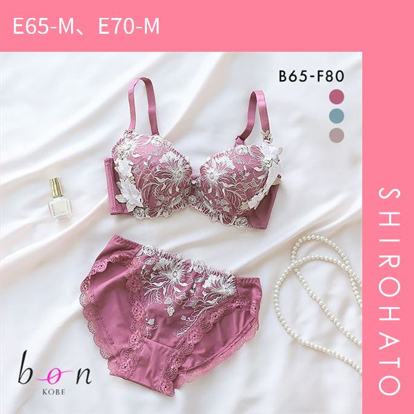 【SHIROHATO公式】【正規品・新品】ビーオーエヌ bon 美胸 脇寄せ バストメイクブラ バラモチーフ シリーズ ブラジャー ショーツ セット BCDEF 脇すっきり 脇高 脇肉｜E65 ...