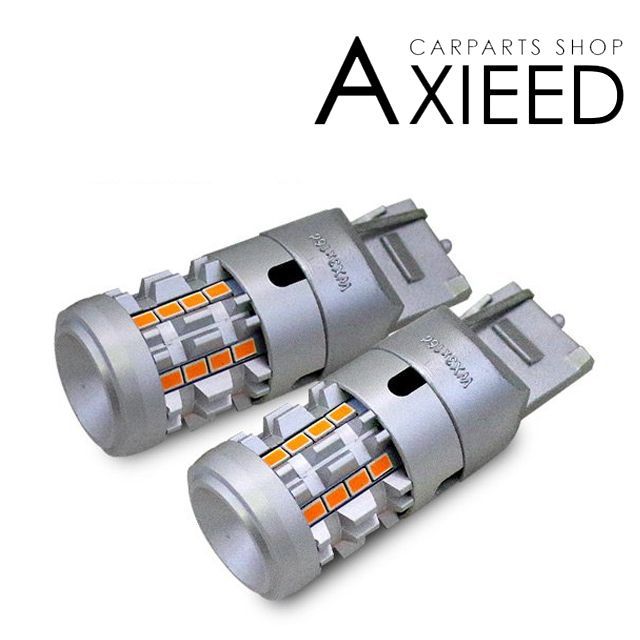 トヨタ アクア NHP10/AHX10 T20 LEDバルブ シングル球 ピンチ部違い SMD26灯 アンバー 12V/24V 2個セット ...