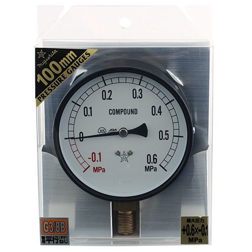 BFJ1039181 汎用圧力計A100・G3/8 右下精器 S-41・+0.6X-0.1 高品質、高性能の日本製汎用圧力計です。圧力瞬時変化割合3パーセント/秒以内の定圧力の計測(空気、水 ...