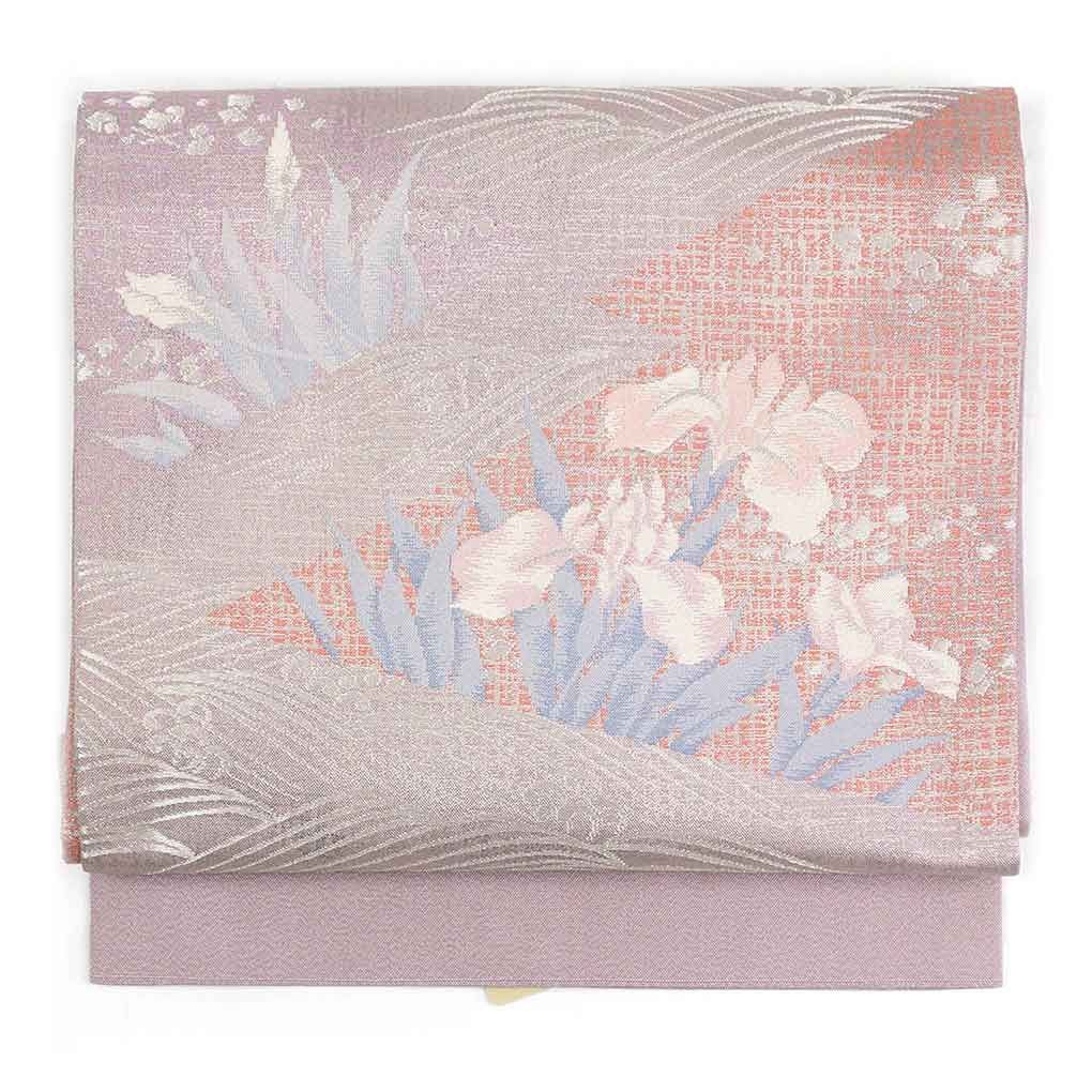 名古屋帯 幅30.5cm 長さ358cm レディース 水仙 秋冬春用 正絹（シルク）紫地 美品 リサイクル リメイク リユース【呉服のきくや】 - メルカリ