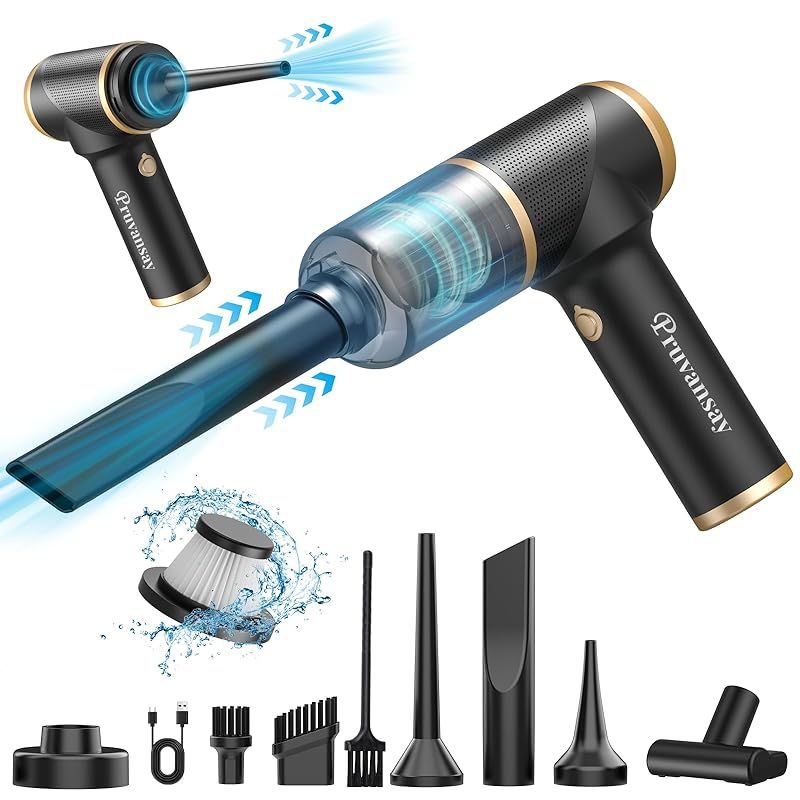 ハンディクリーナー【1台4役＆9点セット】2024新発 車用掃除機 コードレス 20000Pa強力吸引【吸い/吹き・空気入れ/抜き】ハンディ掃除機 パワフル カークリーナー Type-C高速 ...