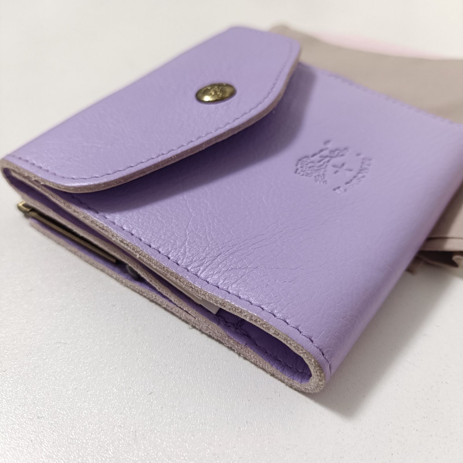 イルビゾンテ がま口 二つ折り財布 本革レザー ラベンダー イルビゾンテ がま口 二つ折り財布 本革レザー ラベンダー