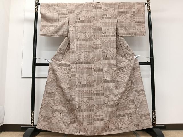 平和屋着物○上質な紬 色無地 丁字色 正絹 逸品 未使用 AAAZ4988ck