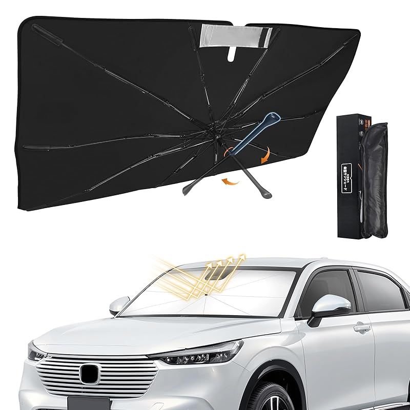 新型 ヴェゼル RV系 傘型 サンシェード 専用 VEZEL RV3/4/5/6型 車用サンシェード 車種専用設計 UVカット 紫外線対策 フロントガラス用 サンシェード 日よけ 遮光 遮熱 ...