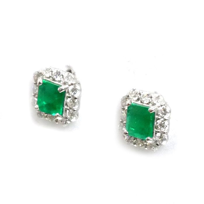 Pt900プラチナ エメラルド ピアス エメラルド0.25/0.23ct Pt900プラチナ エメラルド ピアス エメラルド0.25/0.23ct