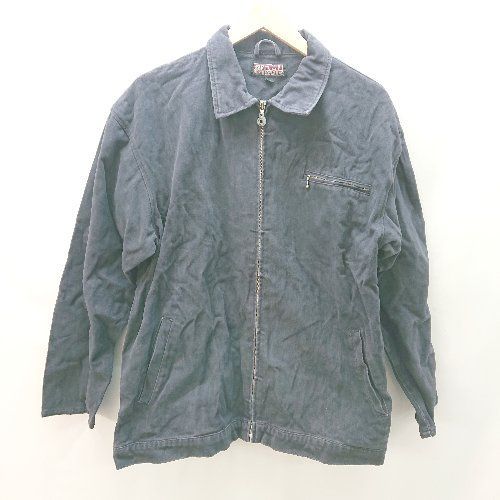 JAMI ISLAND ジャミアイランド 古着 フロントジッパー デニム地 長袖 ブルゾンジャケット サイズL ブラック系 メンズ E - メルカリ