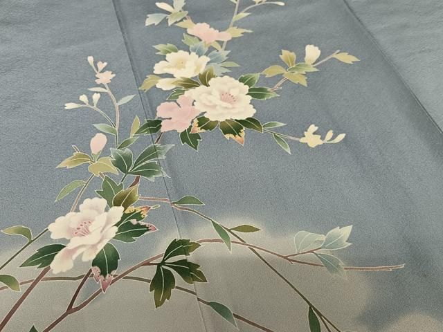 平和屋着物○本加賀友禅作家 南克治 訪問着 枝花文 暈し染め 正絹 逸品