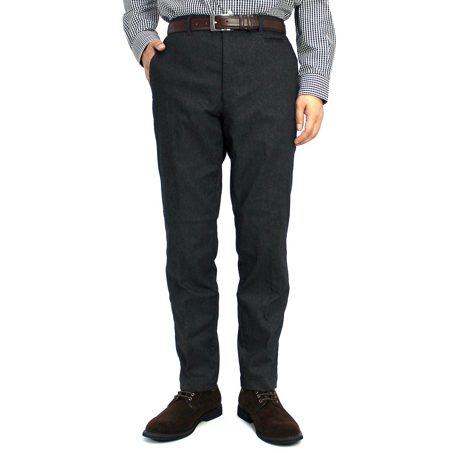 W82 / L73_チャコール [シトラスヒルズ] スラックス 超ストレッチ 裾上げ済 ノータック 裏起毛 メンズ (ウエスト82（股下73）, チャコール) - メルカリ