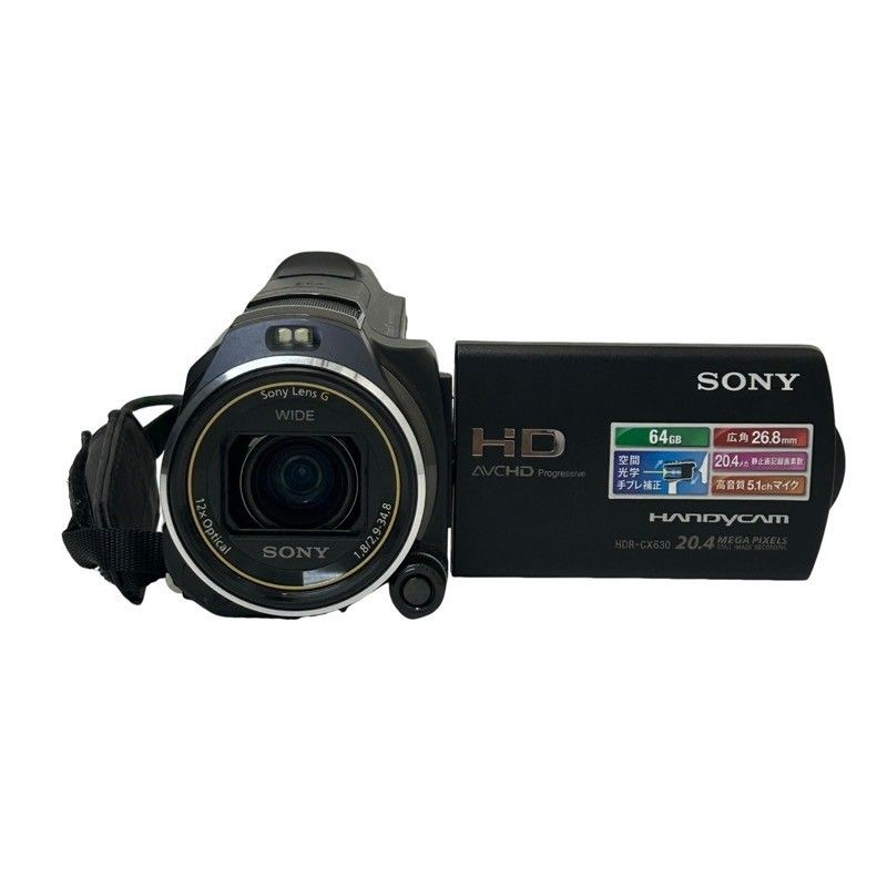 SONY ソニー デジタルピデオカメラ HDR-CX630 ブラック 2012年製 簡易動作確認済 ケーブル・ケース付属 【中古 ...
