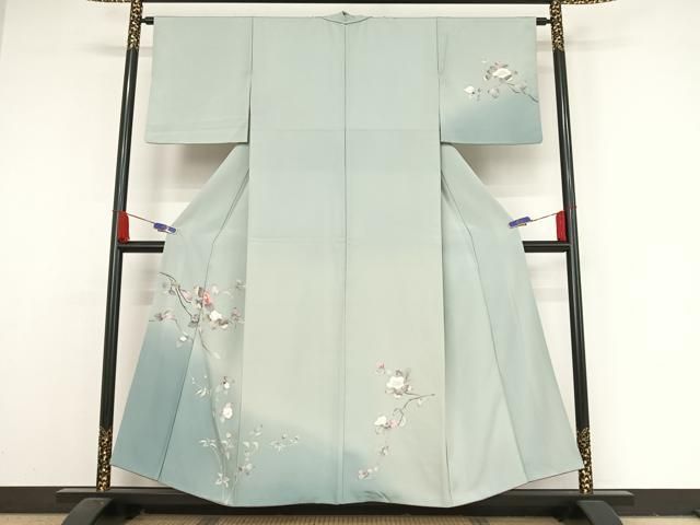 平和屋着物●訪問着　友禅　作家物　枝花文　暈し染め　正絹　逸品　CAAZ3559yc 平和屋着物○訪問着 友禅 枝花文 暈し染め 正絹 逸品 AAAY1568np