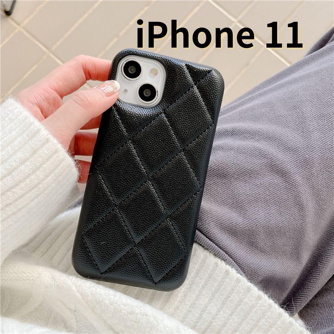 【SHOPS M】 iPhone11 スマホケース キルティング風 ブラック E014 - メルカリ