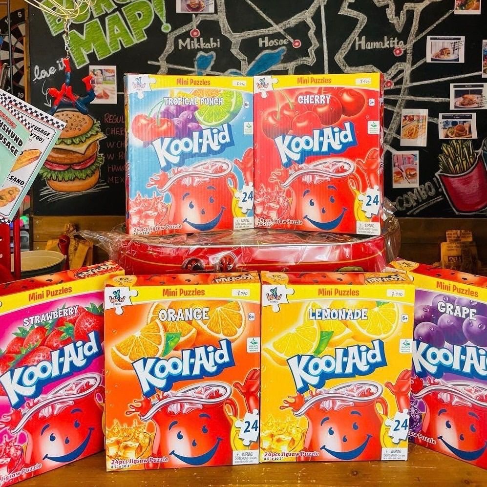 新品 🇺🇸【在庫限り】Kool Aid mini puzzle 24pcs ミニパズル【クールエイド】グレープ チェリー トロピカルパンチ ...