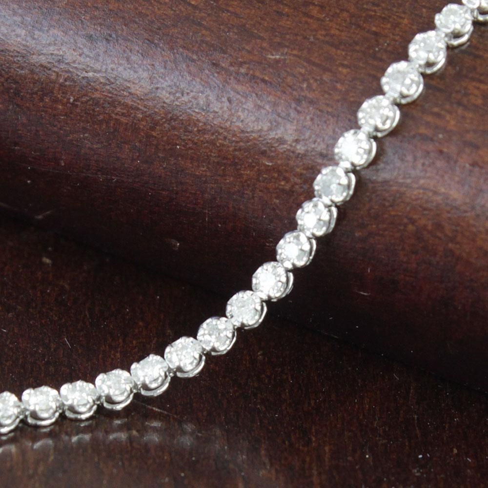 大人気！ 1ct ダイヤモンド K18 wg テニスブレスレット 鑑別書付 18金 ホワイトゴールド 4月誕生石 - アメイジング工房 GRACELACE - メルカリ