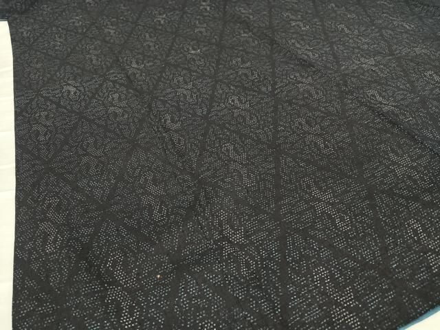 平和屋着物○本場結城紬 重要無形文化財 菱文 正絹 逸品 AAAW9325zg