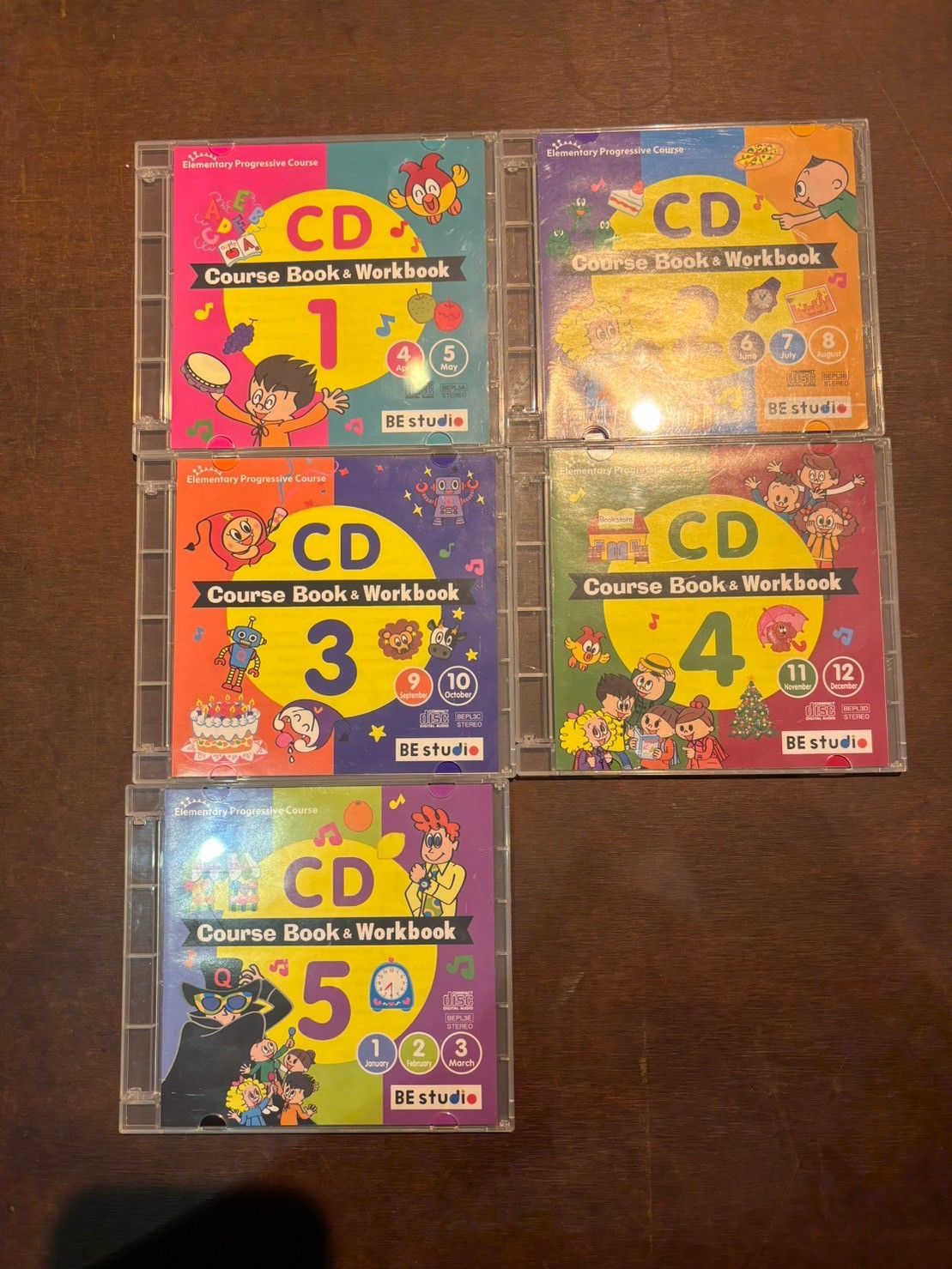 【CD5枚セット】ベネッセ英語教材 ビースタジオ CD5枚 BE studio 小学一年生・小学二年生向け Course Book ＆ Workbook Elementary ...
