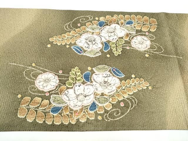 平和屋着物○六通柄袋帯 辻が花 絞り 金通し地 正絹 逸品 CAAY2764hy