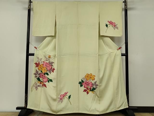 平和屋着物□訪問着 友禅 枝花文 金彩 正絹 逸品 CAAS5652oy 平和屋