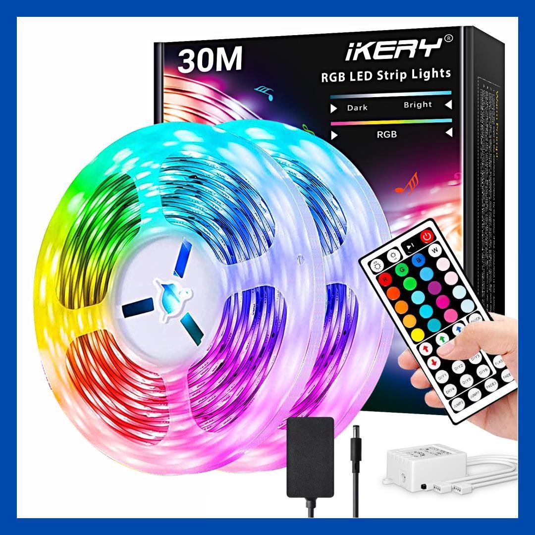 30M IKERY LEDテープライト30M RGB 調光調色 間接照明 おしゃれ ledテープ 欧米でではやる led strip ...