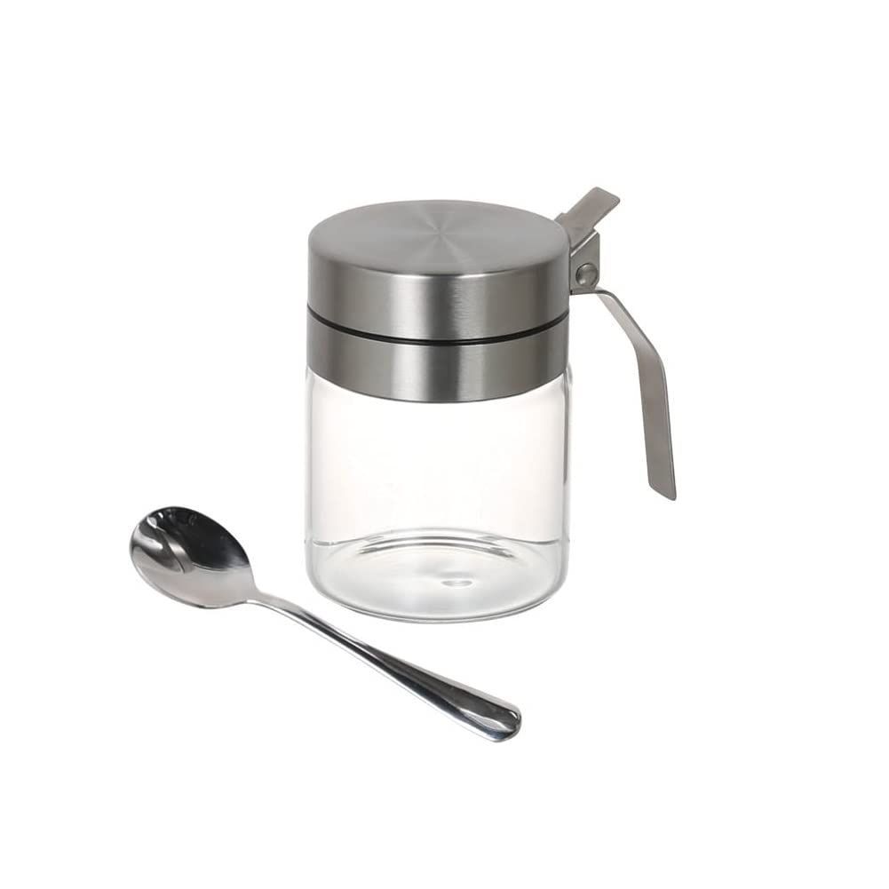 新品 スパイスジャー ウィズ スプーン 300ml 美味しい塩梅を創り出すスプーン付きジャー ワンタッチ ふた付き ダルトン(Dulton) 調味料入れ 保存容器 キッチン 高さ117mm 幅 ...