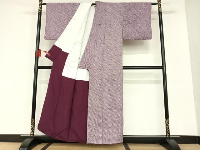 平和屋着物○上質な小紋 絞り 変わり間道 黒地 正絹 逸品 DAAV1443tw