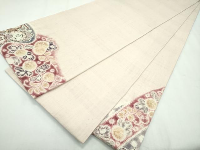 平和屋本店□極上 十七代京屋林蔵 太鼓柄袋帯 本場結城紬地 辻が花