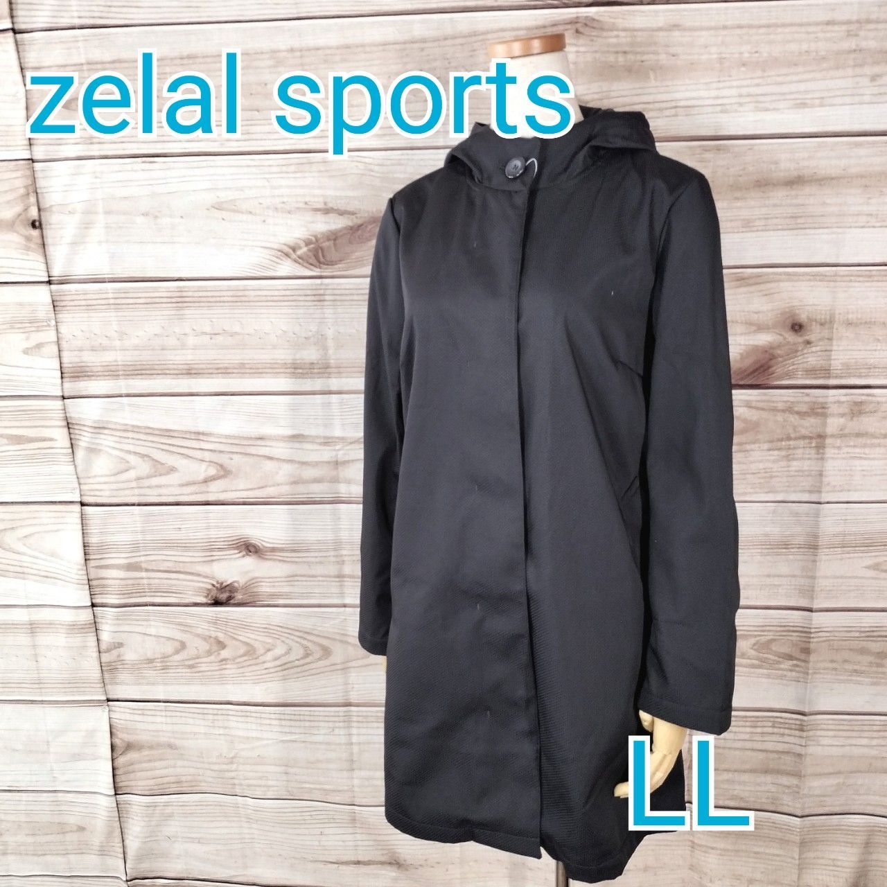 未使用 タグ付き zelal sports ゼラールスポーツ レディース アウター フード付きハーフコート ハーフコート 13AR LLサイズ相当 LL相当 2L相当 XL相当 黒 ブラック ...